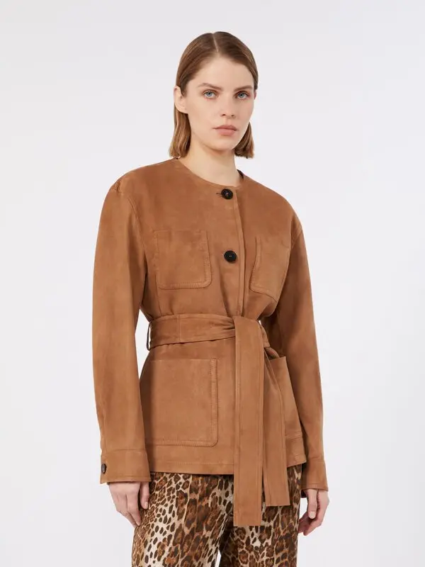 Max Mara Belted Suede Jacket
