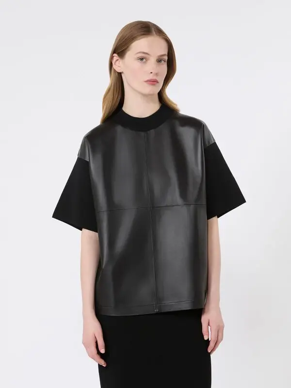Max Mara Leather And Viscose Crepe Boxy Sweater