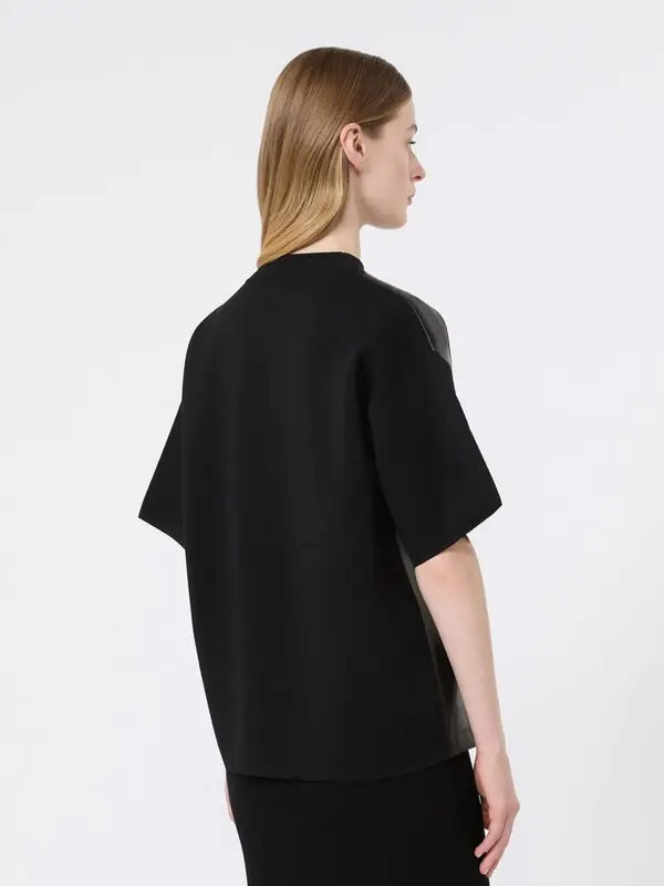 Max Mara Leather And Viscose Crepe Boxy Sweater