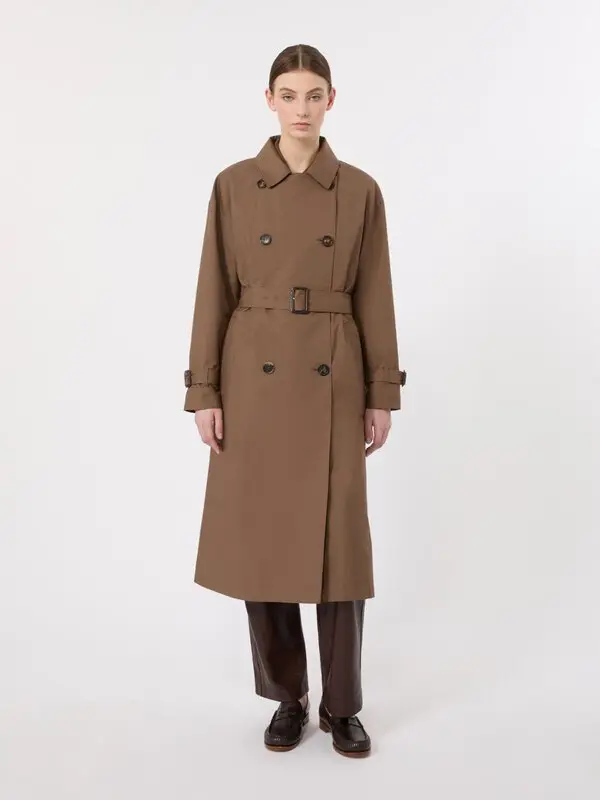 Max Mara Water-repellent Cotton Twill Midi Trench Coat - Brown