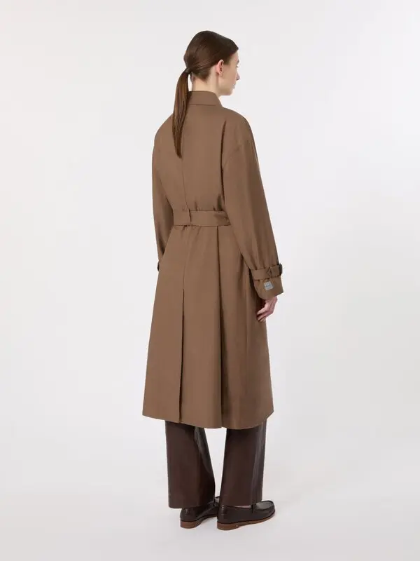 Max Mara Water-repellent Cotton Twill Midi Trench Coat - Brown