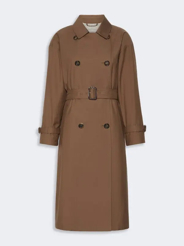 Max Mara Water-repellent Cotton Twill Midi Trench Coat - Brown