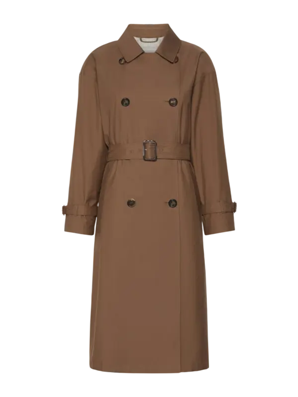 Max Mara Water-repellent Cotton Twill Midi Trench Coat - Brown