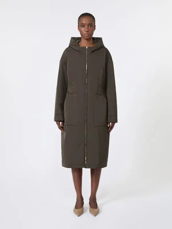 Max Mara Long Reversible Padded Parka In Radzmir And Water-repellent Canvas