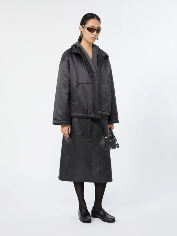 Max Mara Nappa-leather A-line Skirt
