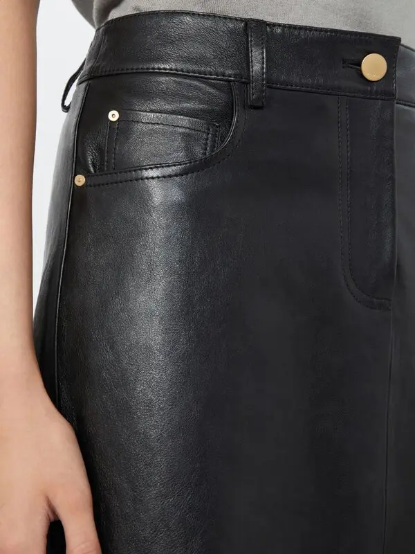 Max Mara Nappa-leather A-line Skirt