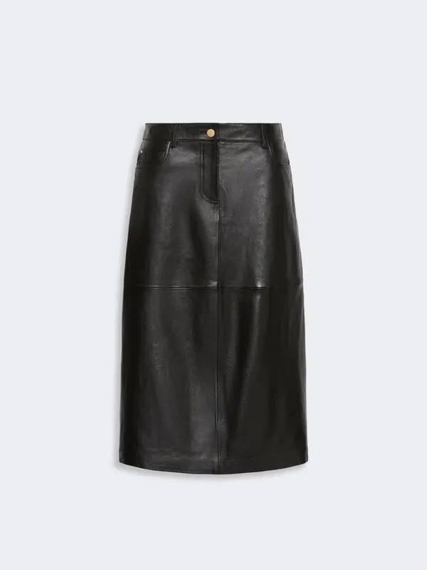 Max Mara Nappa-leather A-line Skirt