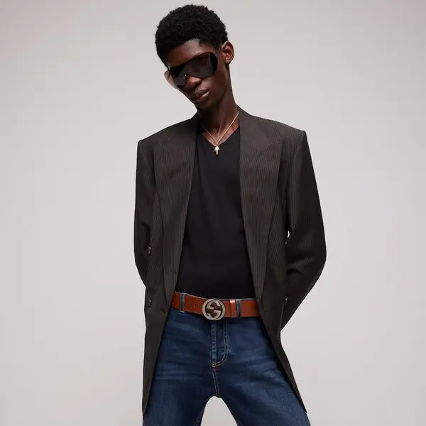 Gucci Wide Belt With Interlocking G Buckle