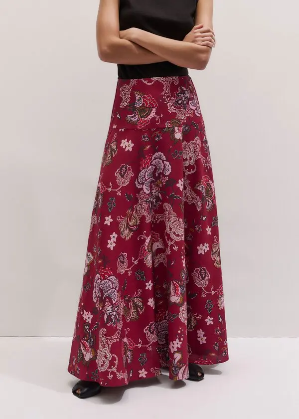 ME+EM Grand Paisley Print Full Length Skirt