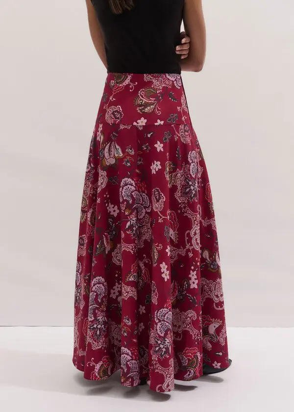 ME+EM Grand Paisley Print Full Length Skirt