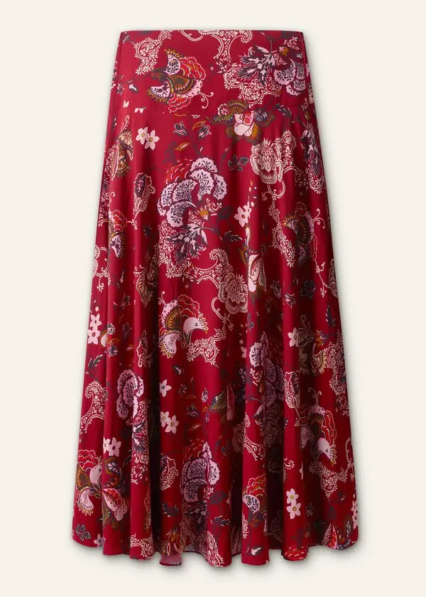 ME+EM Grand Paisley Print Full Length Skirt