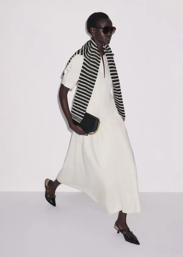 ME+EM Panelled Fit And Flare Maxi Dress - Light Cream