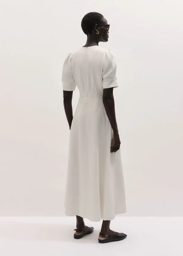 ME+EM Panelled Fit And Flare Maxi Dress - Light Cream