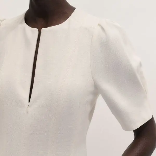 ME+EM Panelled Fit And Flare Maxi Dress - Light Cream