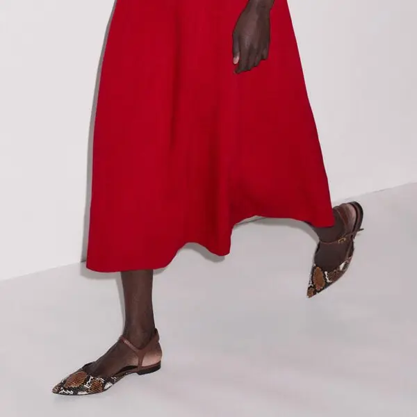 ME+EM Panelled Fit And Flare Maxi Dress Ruby Red