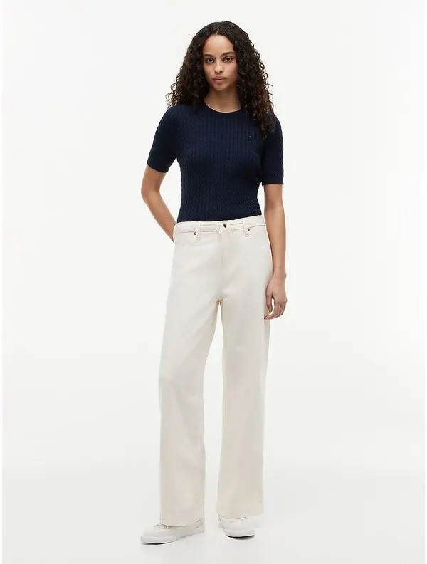 Tommy Hilfiger Pull-on Wide Leg Jeans - Eggshell