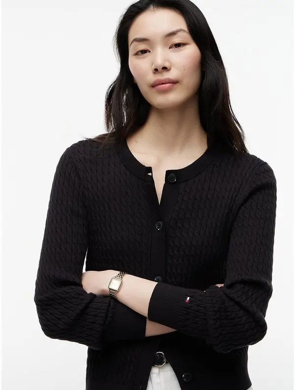 Tommy Hilfiger Cable Knit Crewneck Cardigan