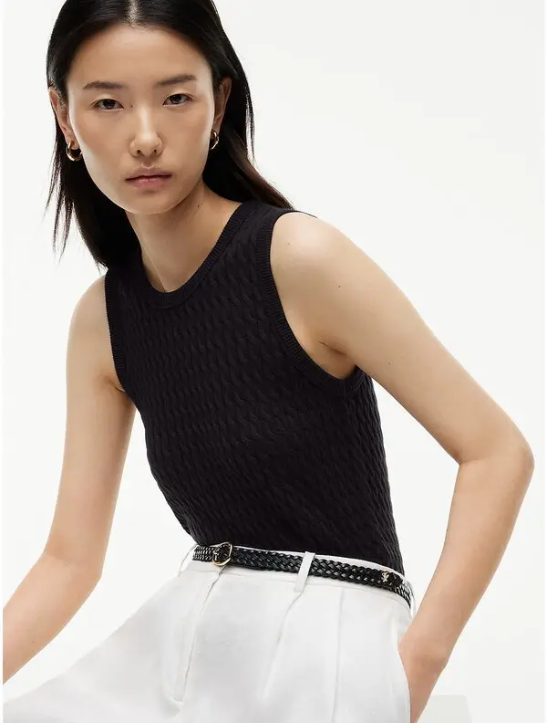 Tommy Hilfiger Slim Fit Cable Knit Tank Top