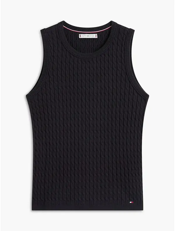 Tommy Hilfiger Slim Fit Cable Knit Tank Top