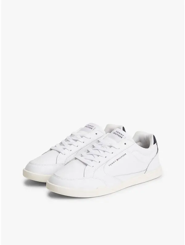 Tommy Hilfiger Leather Low-top Cupsole Sneakers - White/navy