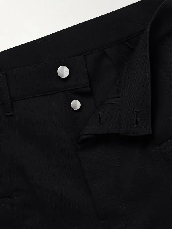 Rick Owens Stefan Flared Grain De Poudre Wool Cargo Trousers