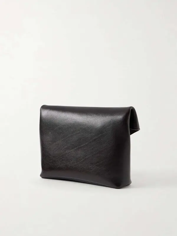 Saint Laurent Cassandre-embellished Full-grain Leather Messenger Bag