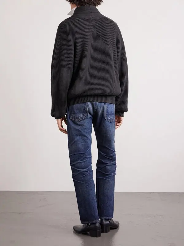 TOM FORD Double-breasted Ribbed Cashmere And Wool-blend Cardigan
