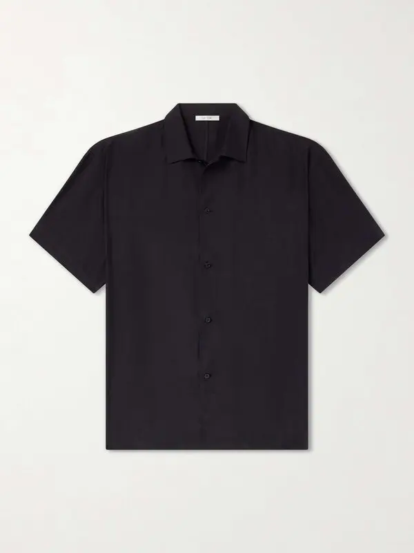 THE ROW Palone Silk-satin Shirt - Black