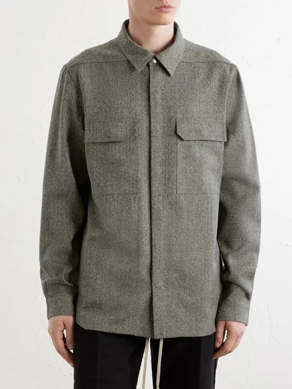 Rick Owens Mélange Wool Overshirt