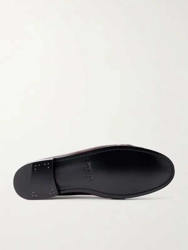 Saint Laurent Logo-embellished Leather Penny Loafers - Red