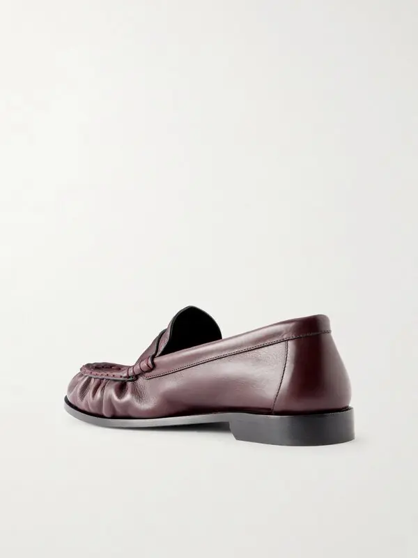 Saint Laurent Logo-embellished Leather Penny Loafers - Red