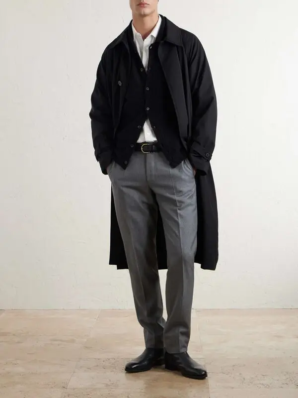 SLOWEAR Straight-leg Wool-canvas Trousers