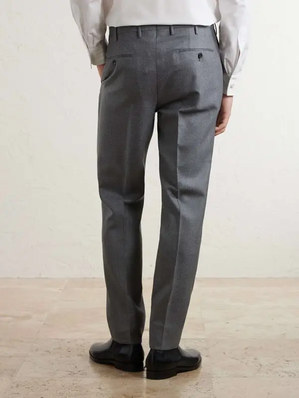 SLOWEAR Straight-leg Wool-canvas Trousers