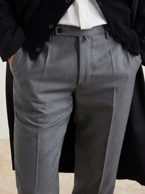 SLOWEAR Straight-leg Wool-canvas Trousers