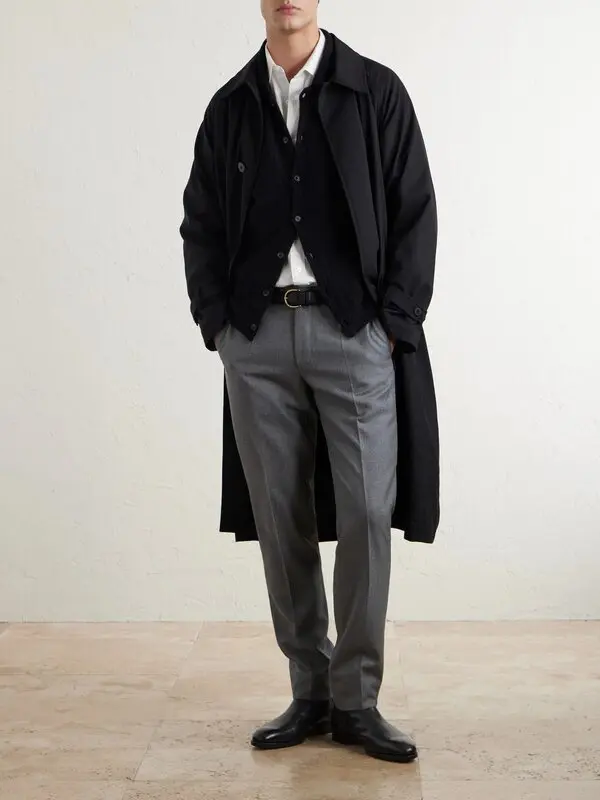 SLOWEAR Straight-leg Wool Canvas Trousers