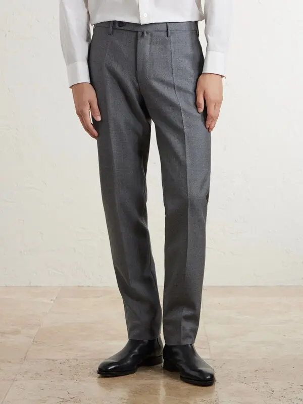 SLOWEAR Straight-leg Wool Canvas Trousers