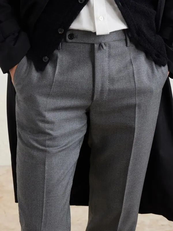 SLOWEAR Straight-leg Wool Canvas Trousers