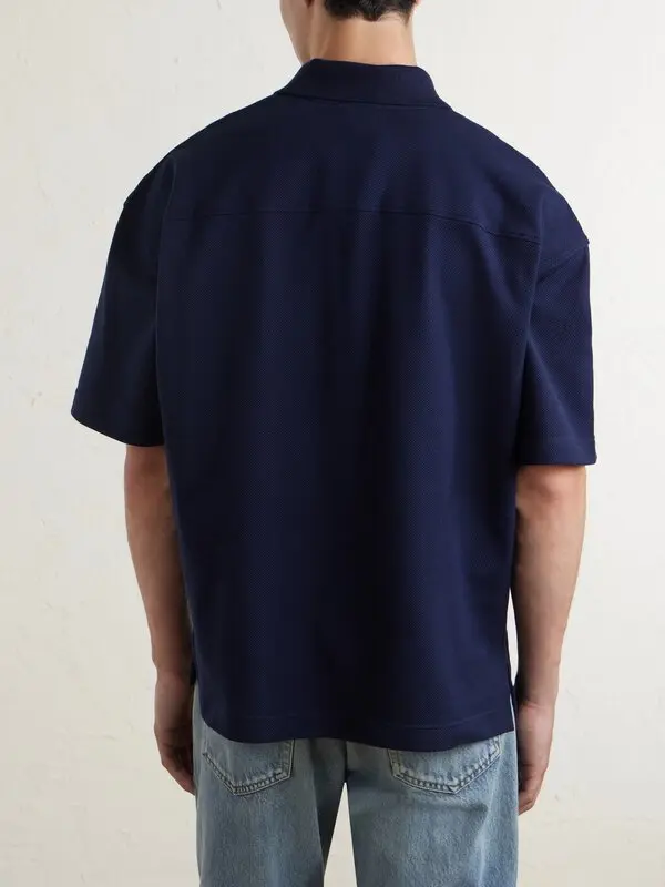 Saint Laurent Cassandre-embroidered Cotton-piqué Polo Shirt