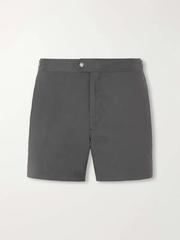 TOM FORD Straight-leg Mid-length Swim Shorts - Gray