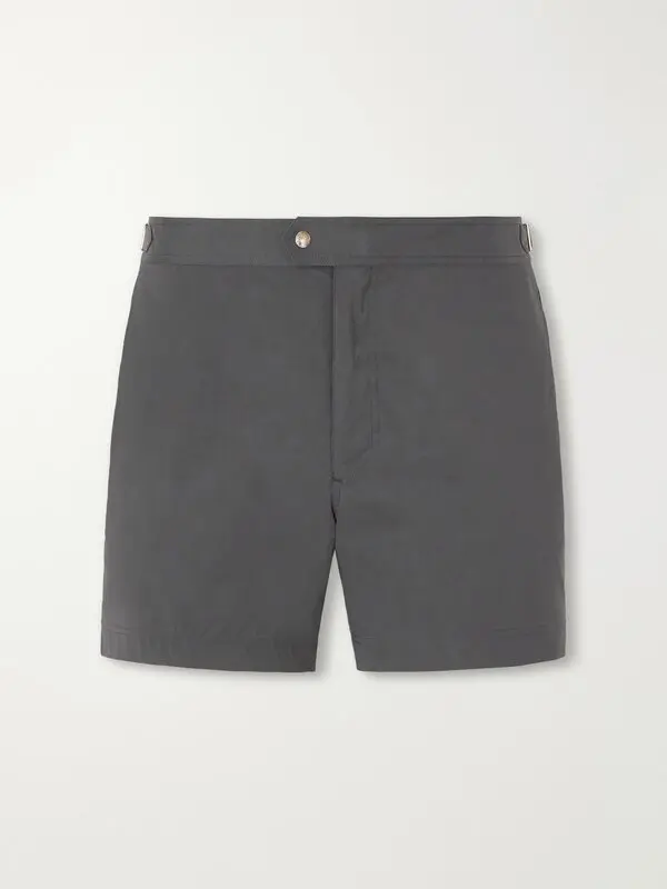 TOM FORD Straight-leg Mid-length Swim Shorts - Gray