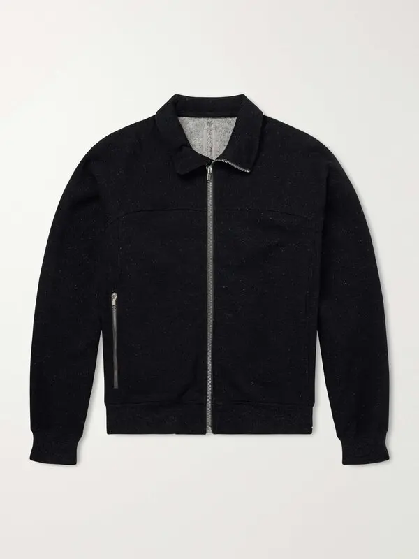 Rick Owens Wool And Cotton-blend Zip-up Sweater - Black