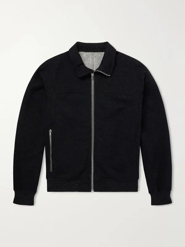 Rick Owens Wool And Cotton-blend Zip-up Sweater - Black