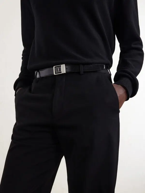 Saint Laurent 3cm Logo-embellished Leather Belt