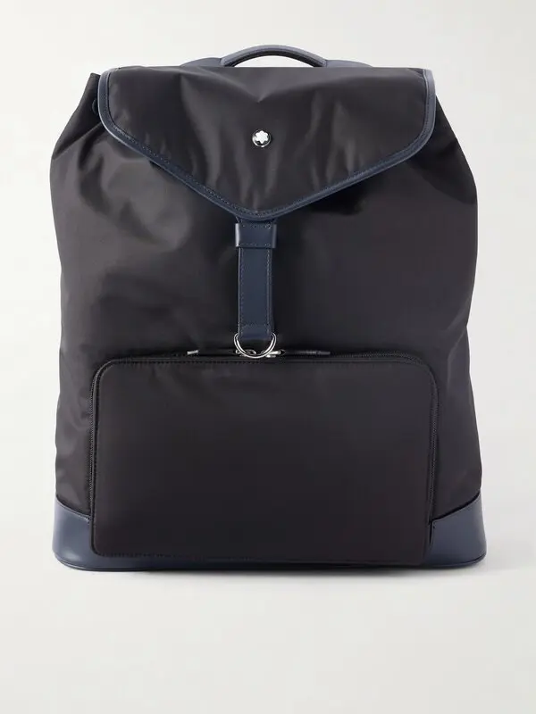 Montblanc Panorama Leather-trimmed Shell Backpack - Black
