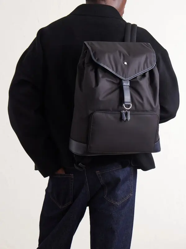 Montblanc Panorama Leather-trimmed Shell Backpack
