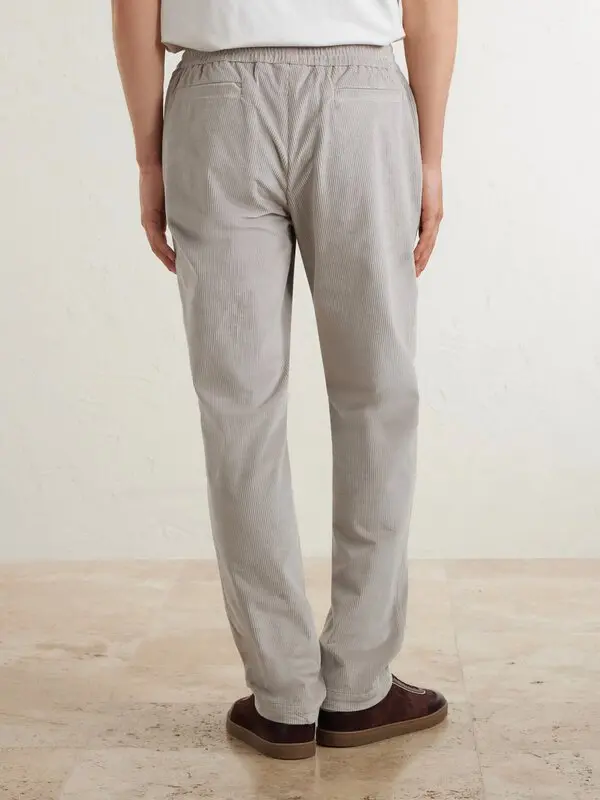 Sease Slim-fit Cotton-blend Corduroy Drawstring Trousers