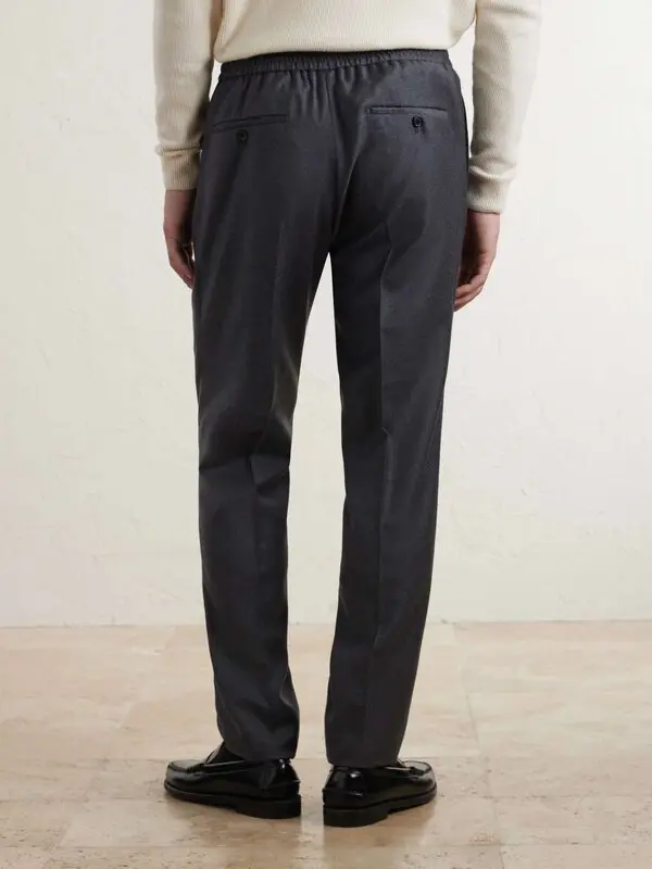 SLOWEAR Tapered Pleated Virgin Wool Trousers