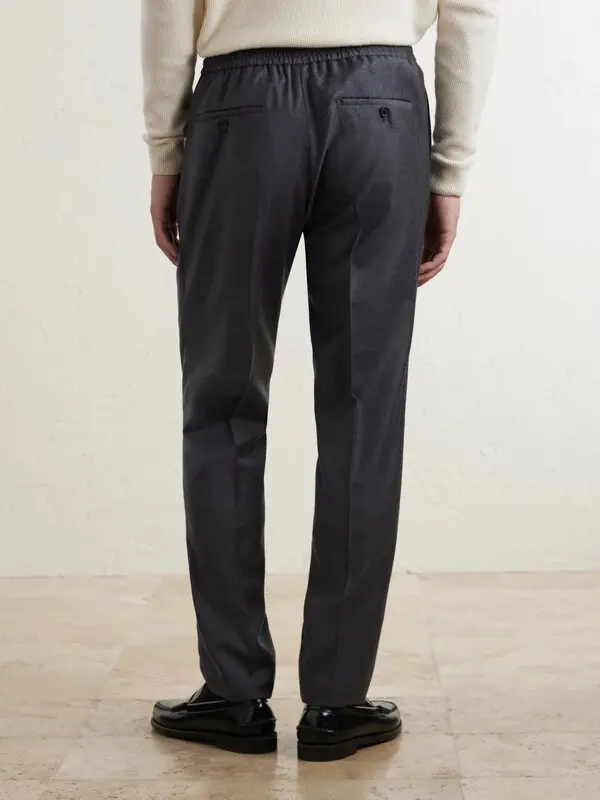 SLOWEAR Tapered Pleated Virgin Wool Trousers