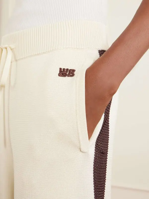 WALES BONNER Tide Logo-embroidered Knitted Track Pants
