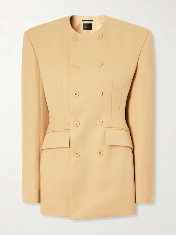 Wardrobe.NYC Rhw Double-breasted Twill Mini Dress - Beige